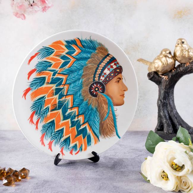 Decorative Wall Plate - Male Native American